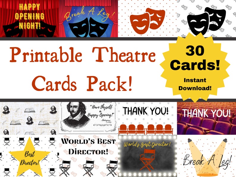 Theatre Cards Pack! Digital Download! - Etsy
