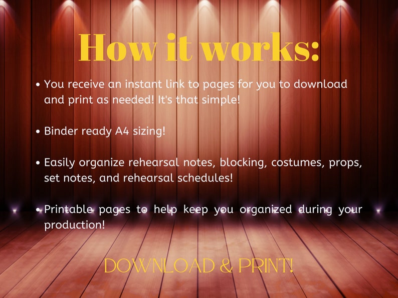 Printable Theatre Rehearsal Notebook Digital Download! - Etsy