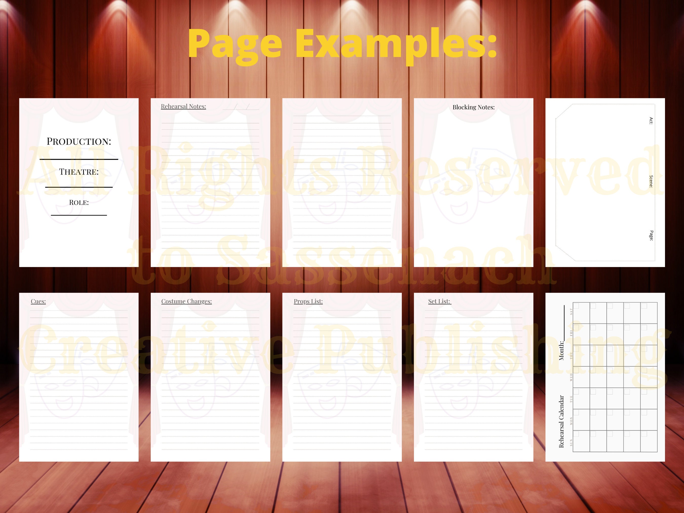 Printable Theatre Rehearsal Notebook Digital Download! - Etsy