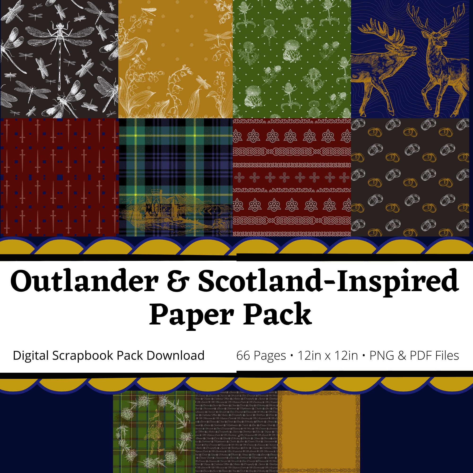 Outlander & Scotland Inspired Digital Paper Pack Download - Etsy
