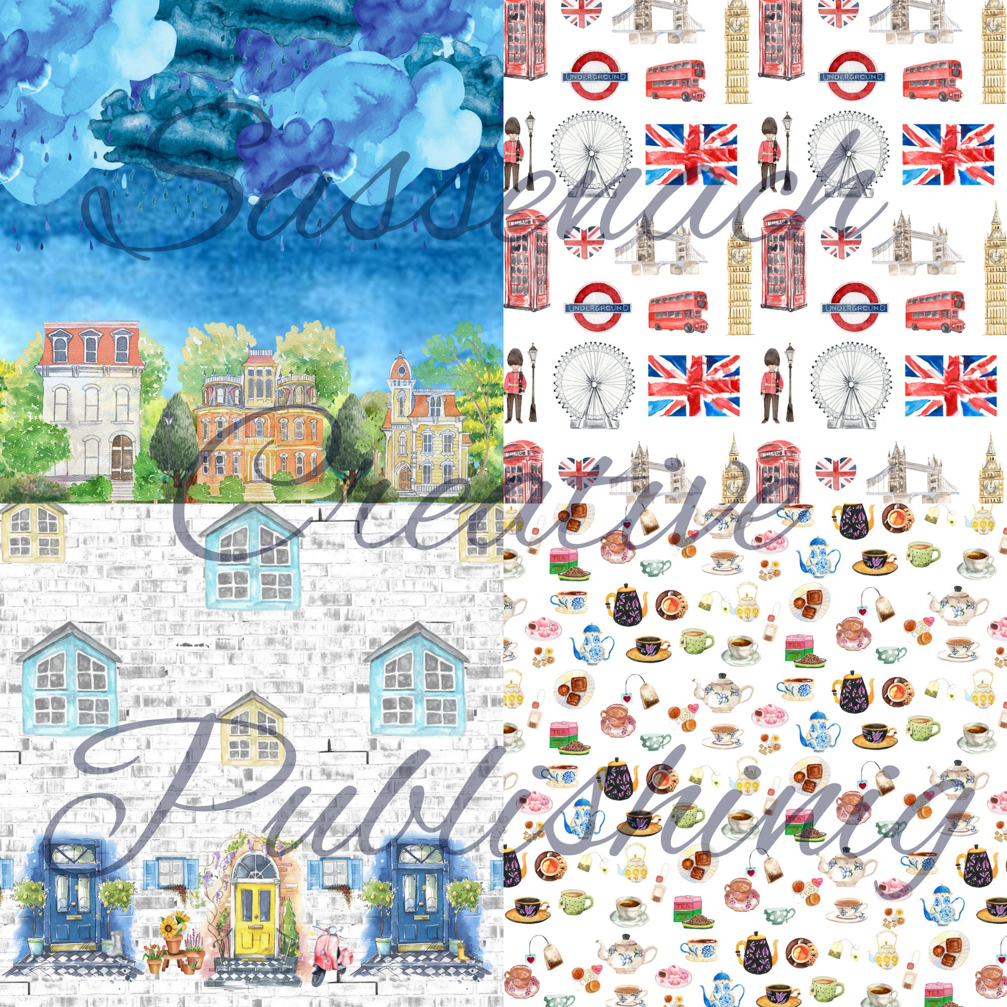 London Themed Digital Scrapbook Paper Pack - Etsy