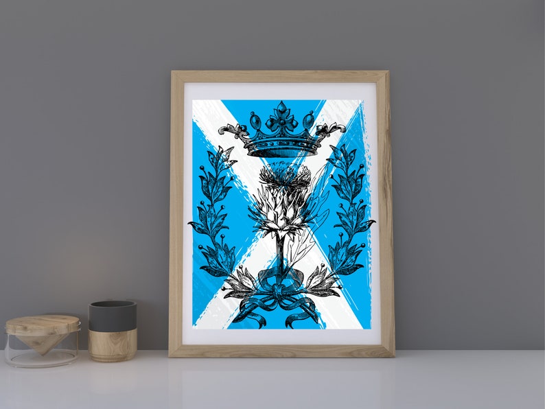 Scottish Flag & Thistle Digital Sticker - Etsy