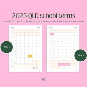 2025 QLD School Calendar Term by Term Calendar Portrait School Term ...