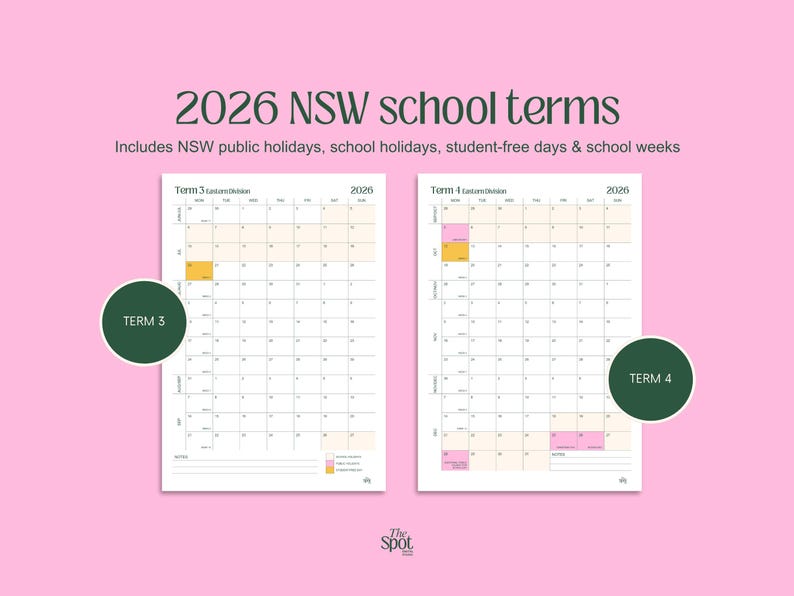 2026 New South Wales *eastern Division* School Calendar: Term Planner ...