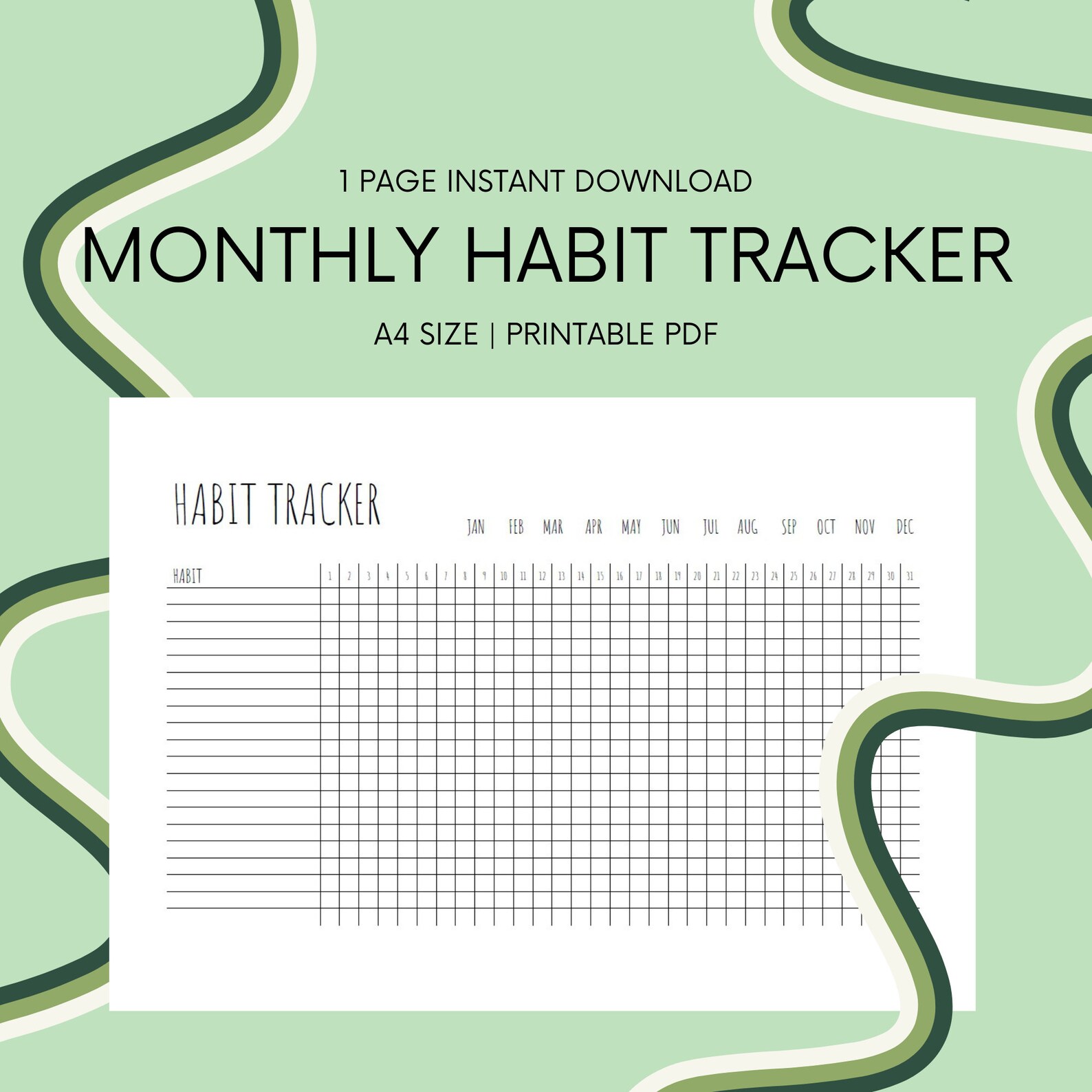 Monthly Habit Tracker Simple Habit Tracker for Productivity Habit ...