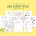 Kids Activity Pack: Printable Worksheets, Food & Animals (PDF) - Etsy