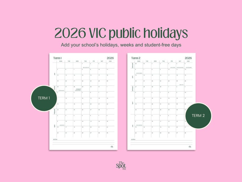 2026 Plain Victoria School Calendar: Term Planner With VIC Public ...