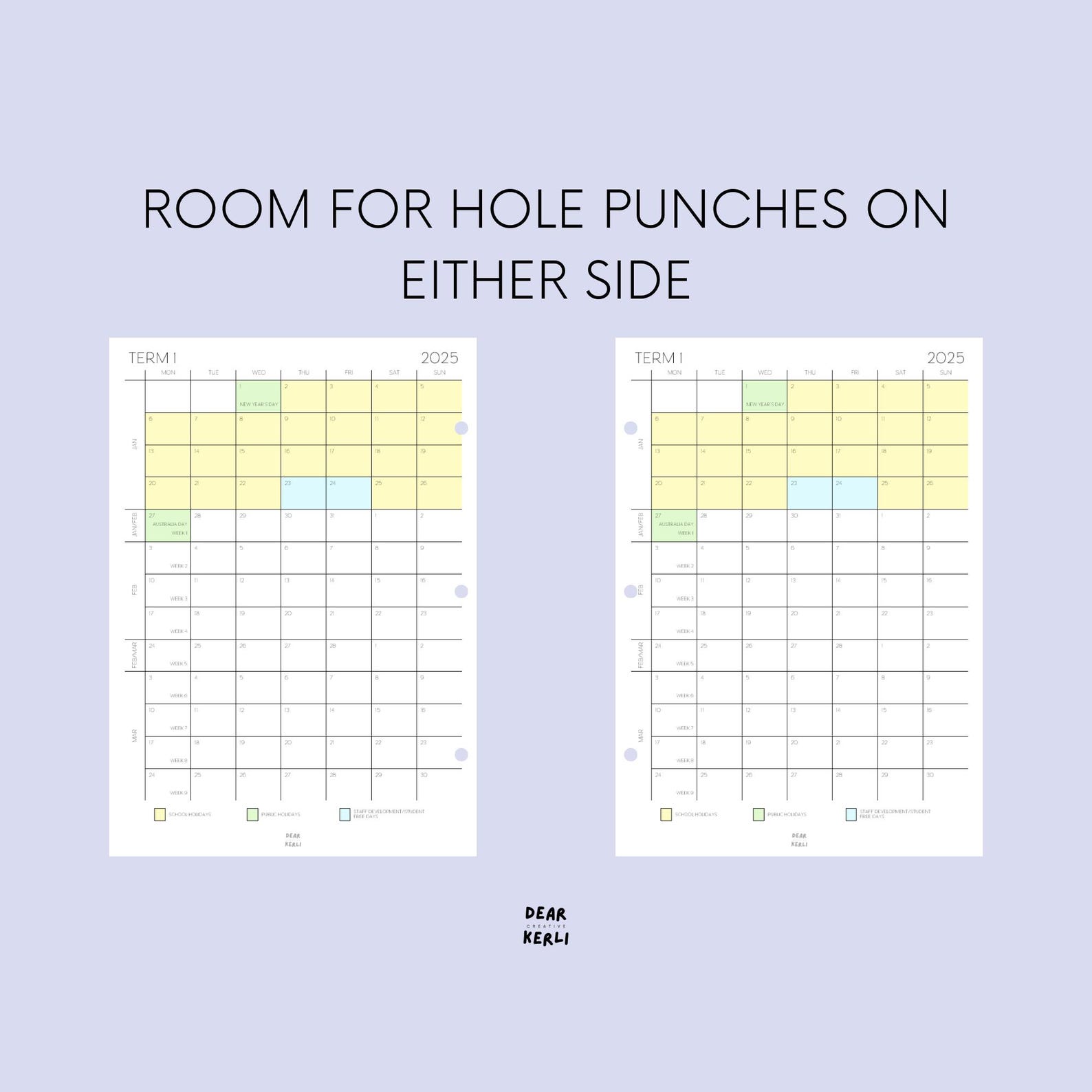 2025 QLD School Term Calendar: Printable A4 Portrait (PDF) - Etsy