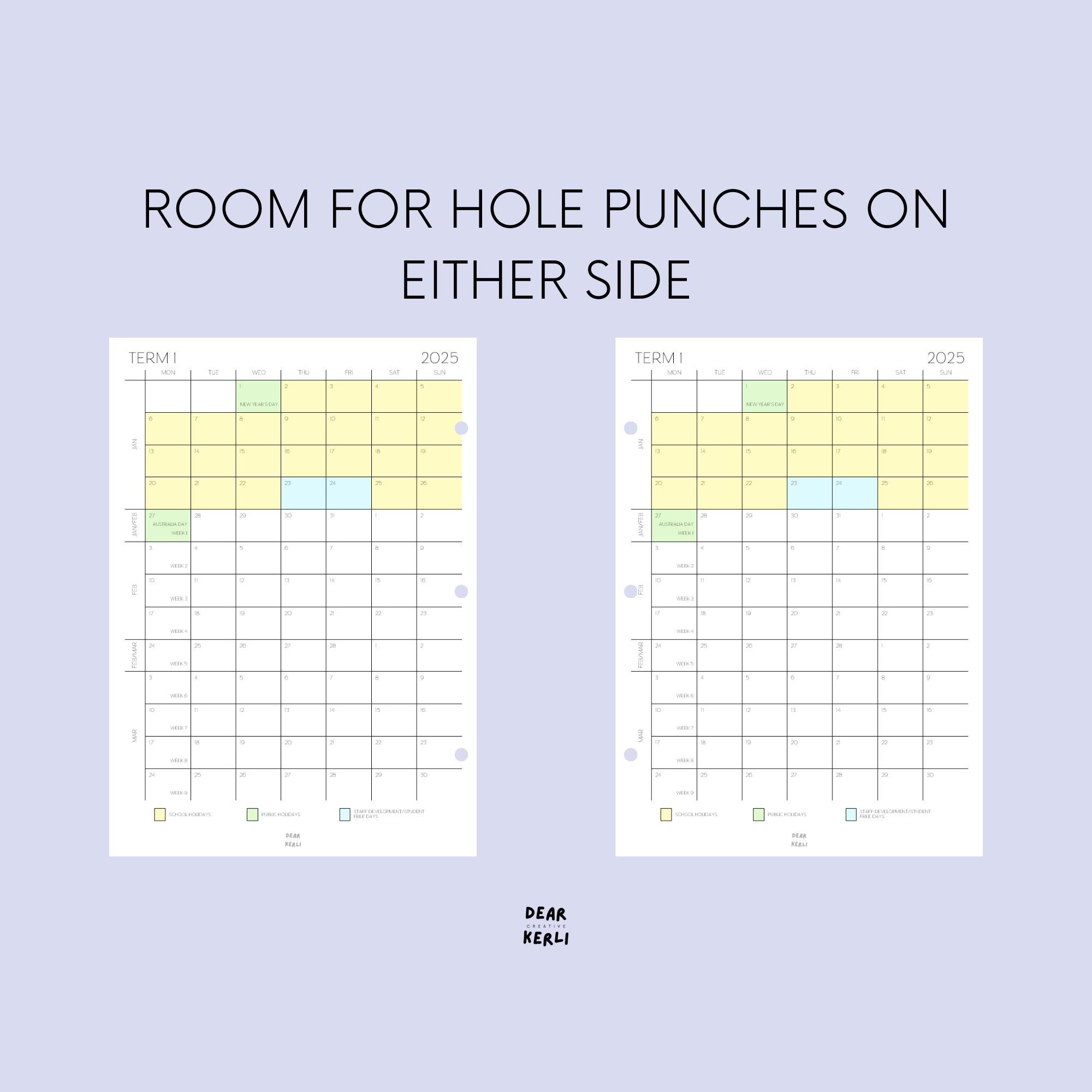 2025 QLD School Term Calendar: Printable A4 Portrait (PDF) - Etsy