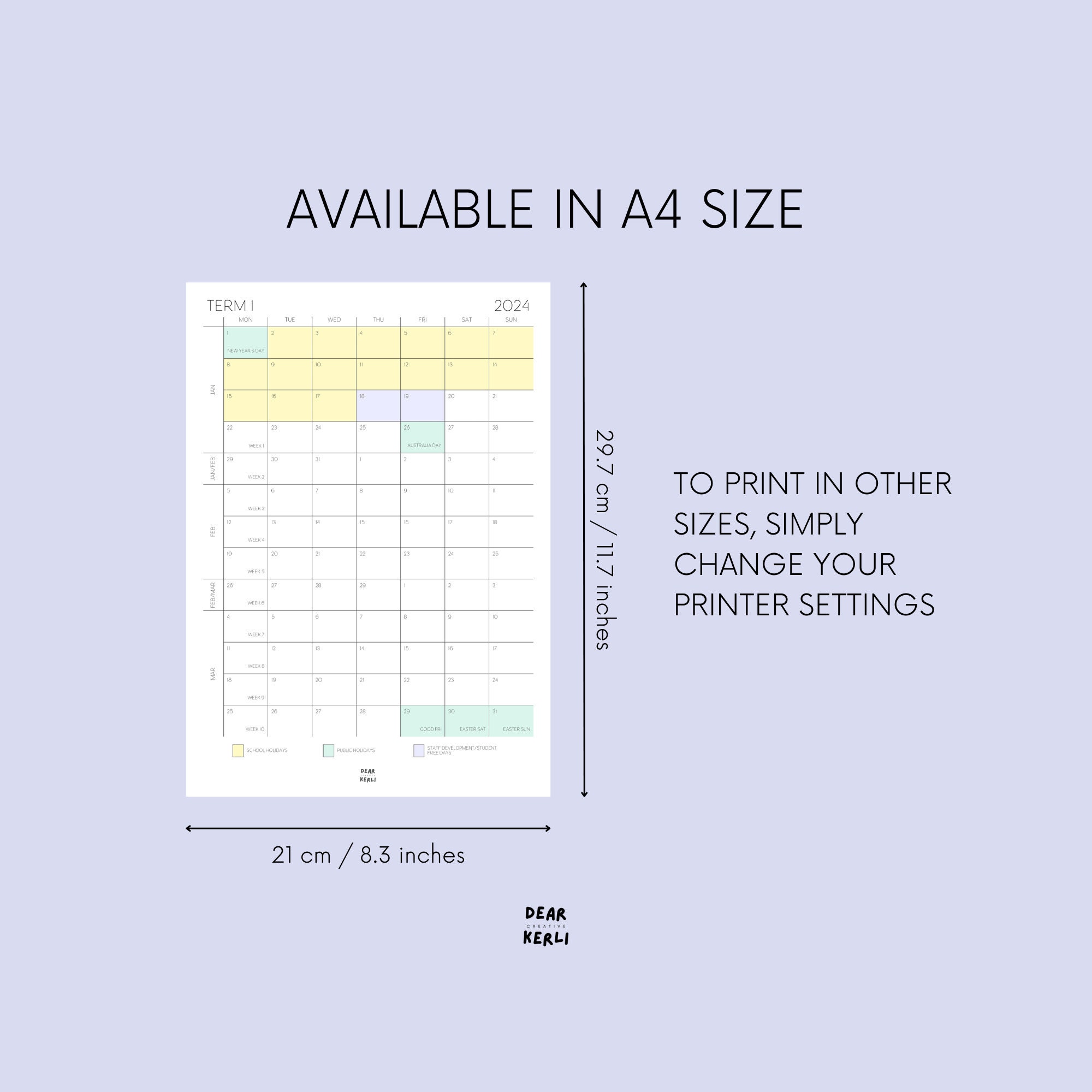 2024 QLD School Term Calendar Term by Term Calendar Portrait School ...