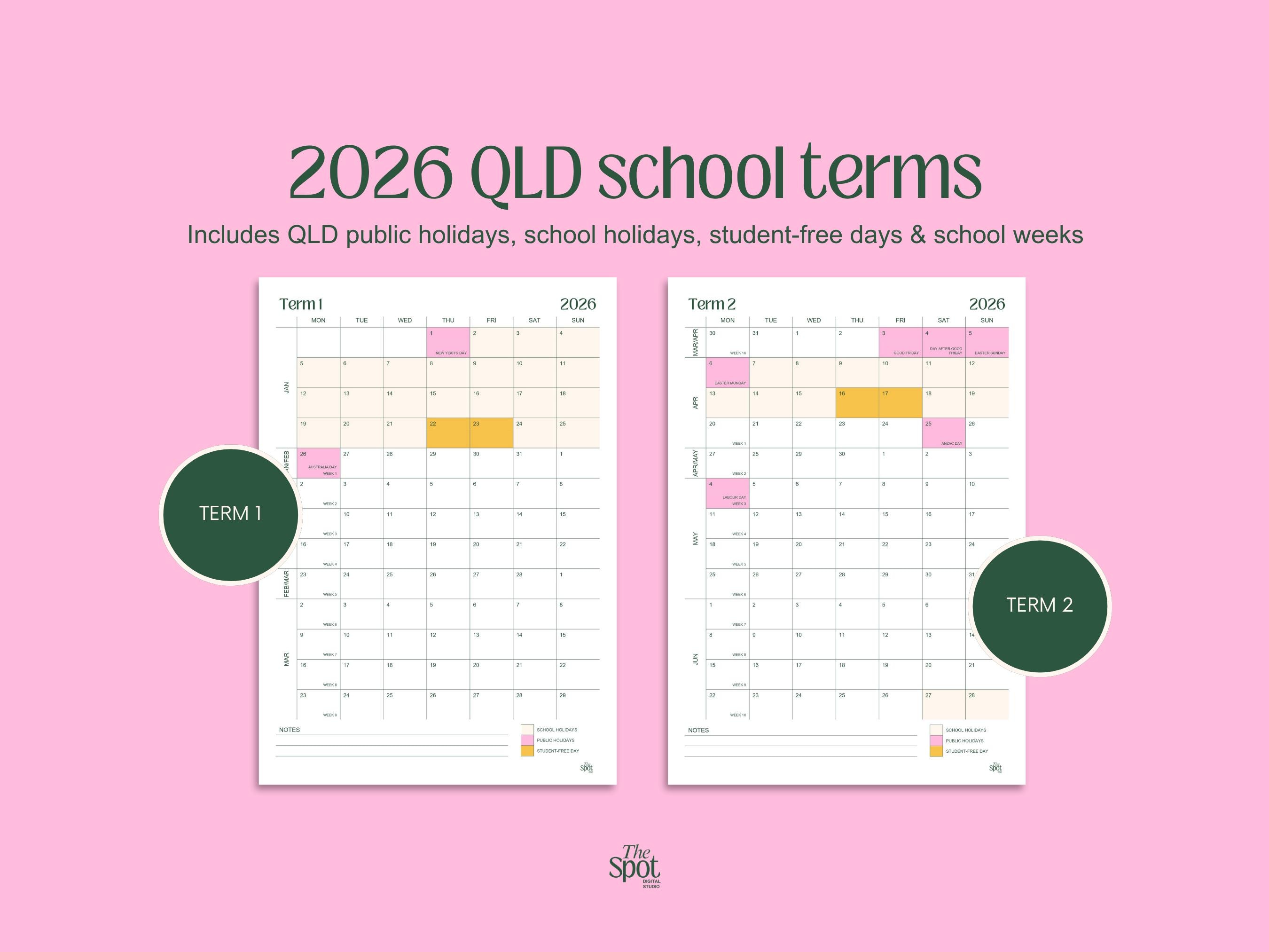 2026 Queensland School Calendar: Term Planner for Students, Teachers ...