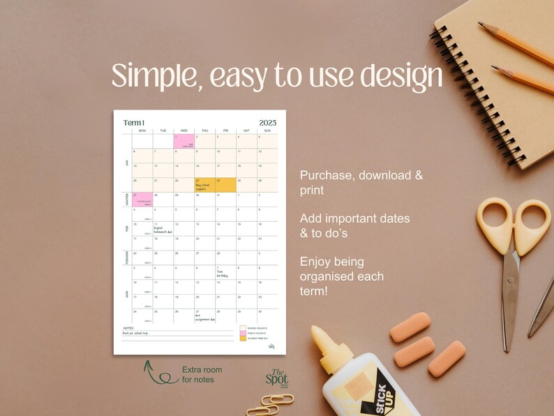 2025 QLD School Calendar Term by Term Calendar Portrait School Term ...