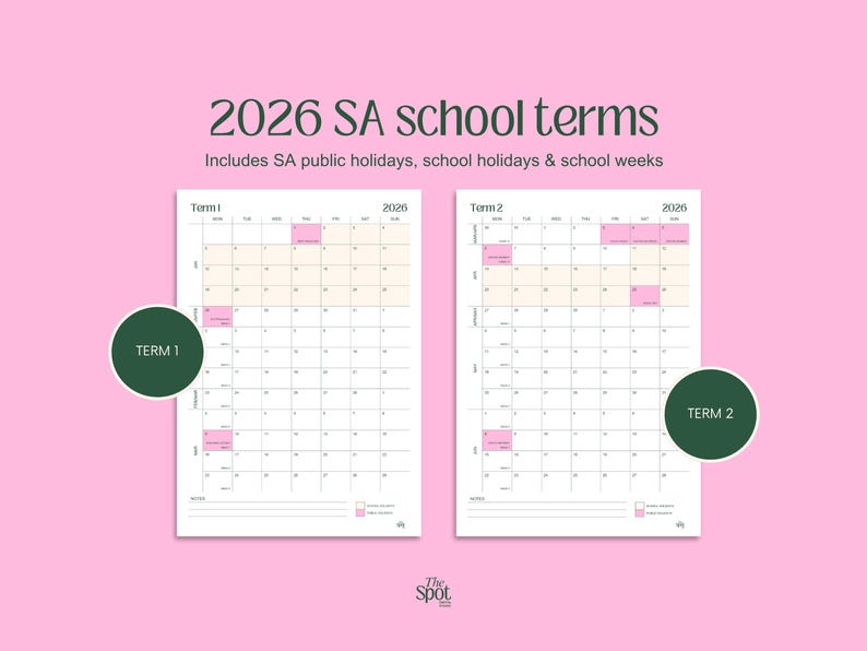2026 South Australia School Calendar: Term Planner for Students ...