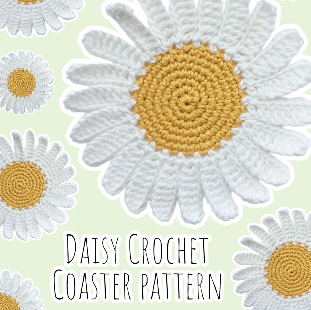Daisy Crochet Coaster Pattern Unique Crochet Coaster Floral Crochet ...