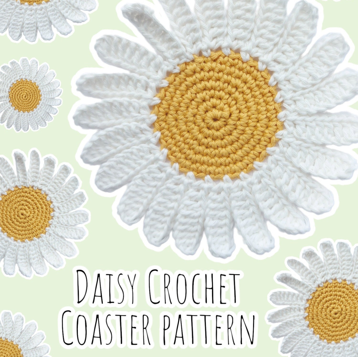 Daisy Crochet Coaster Pattern: Easy Floral Design Crochet for Beginners ...