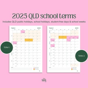 2025 QLD School Calendar Term by Term Calendar Portrait School Term ...
