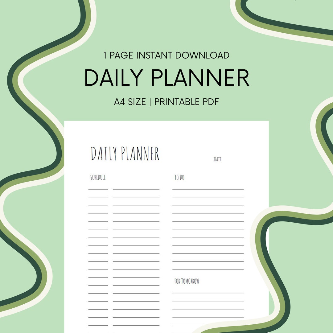 Simple Daily Planner Simple Planner Minimal Productive Planner Digital ...