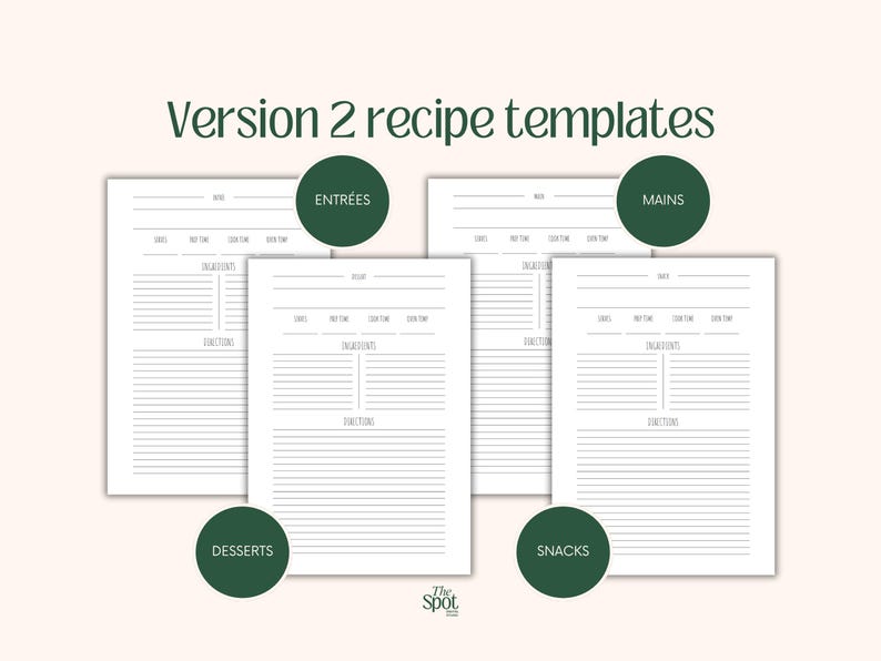 Recipe Template Printable Template for Recipe Page for Cookbook ...