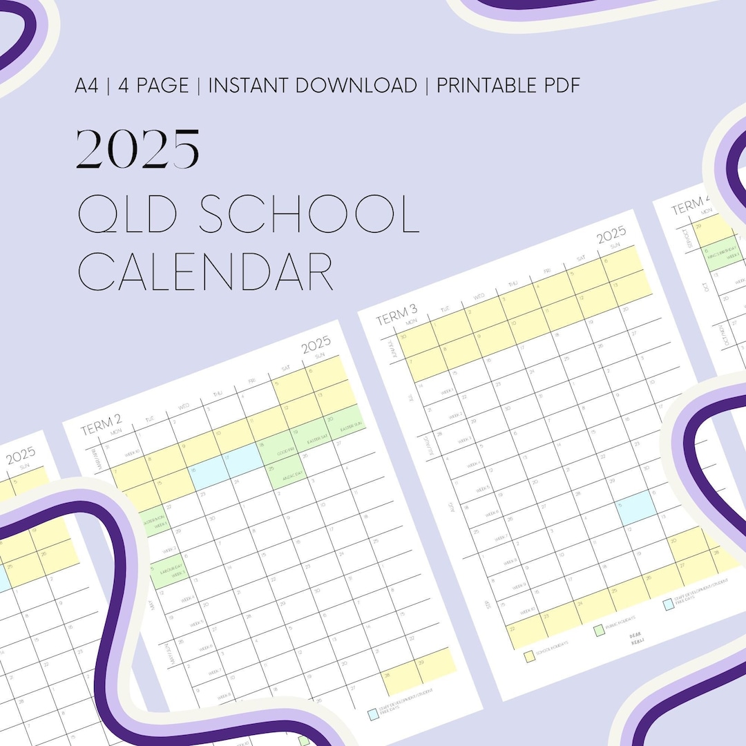 2025 QLD School Term Calendar Term by Term Calendar Portrait School ...