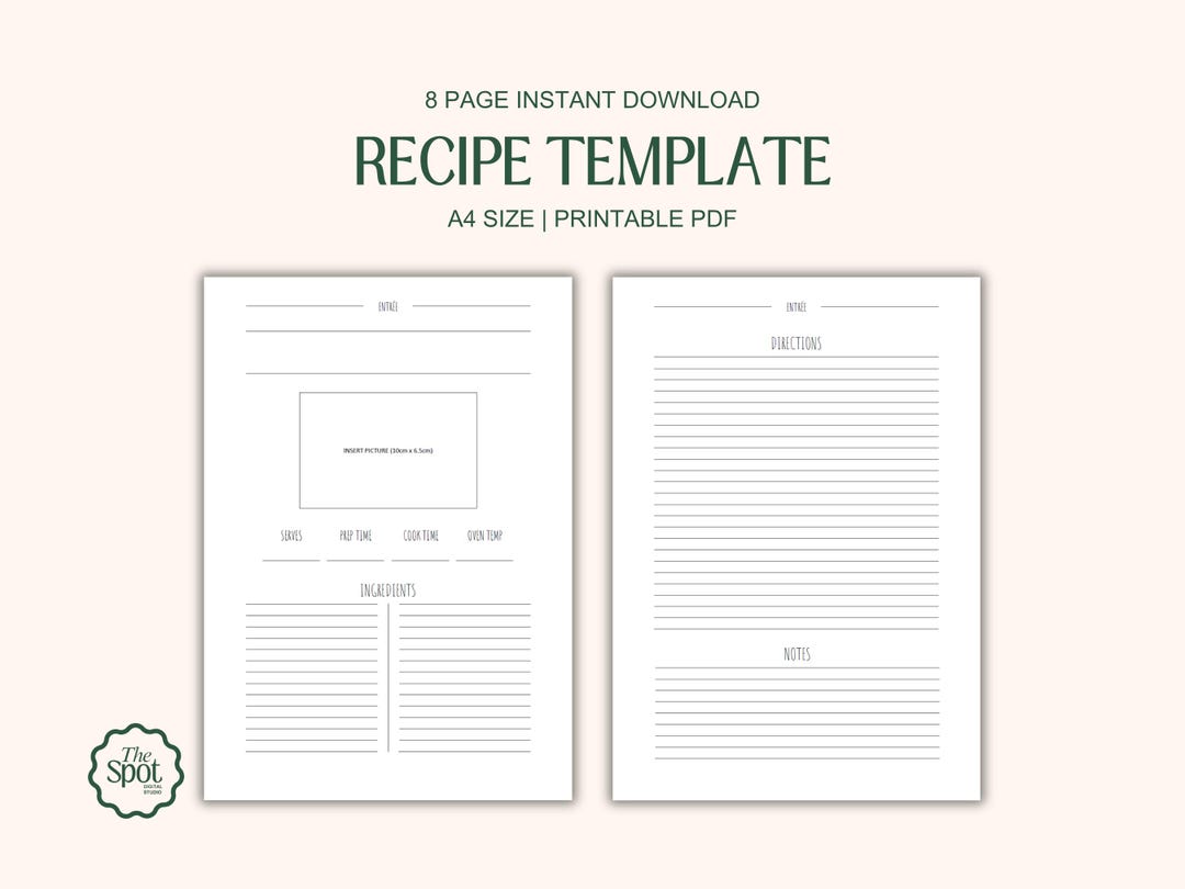 Recipe Template for Cookbook Template for Recipe Template Simple ...