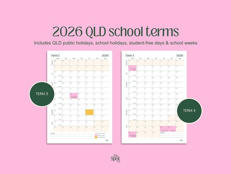 2026 Queensland School Calendar: Term Planner for Students, Teachers ...