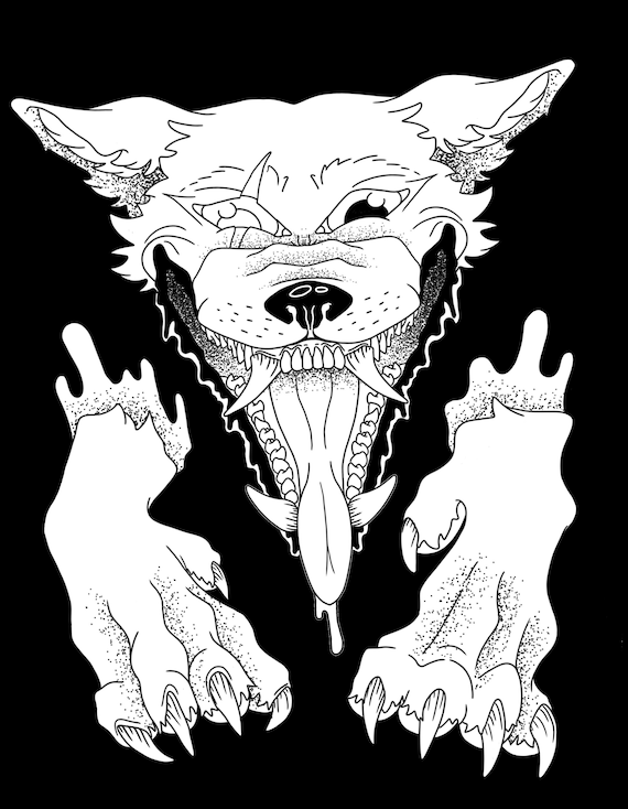 Scared Wolf Drawing