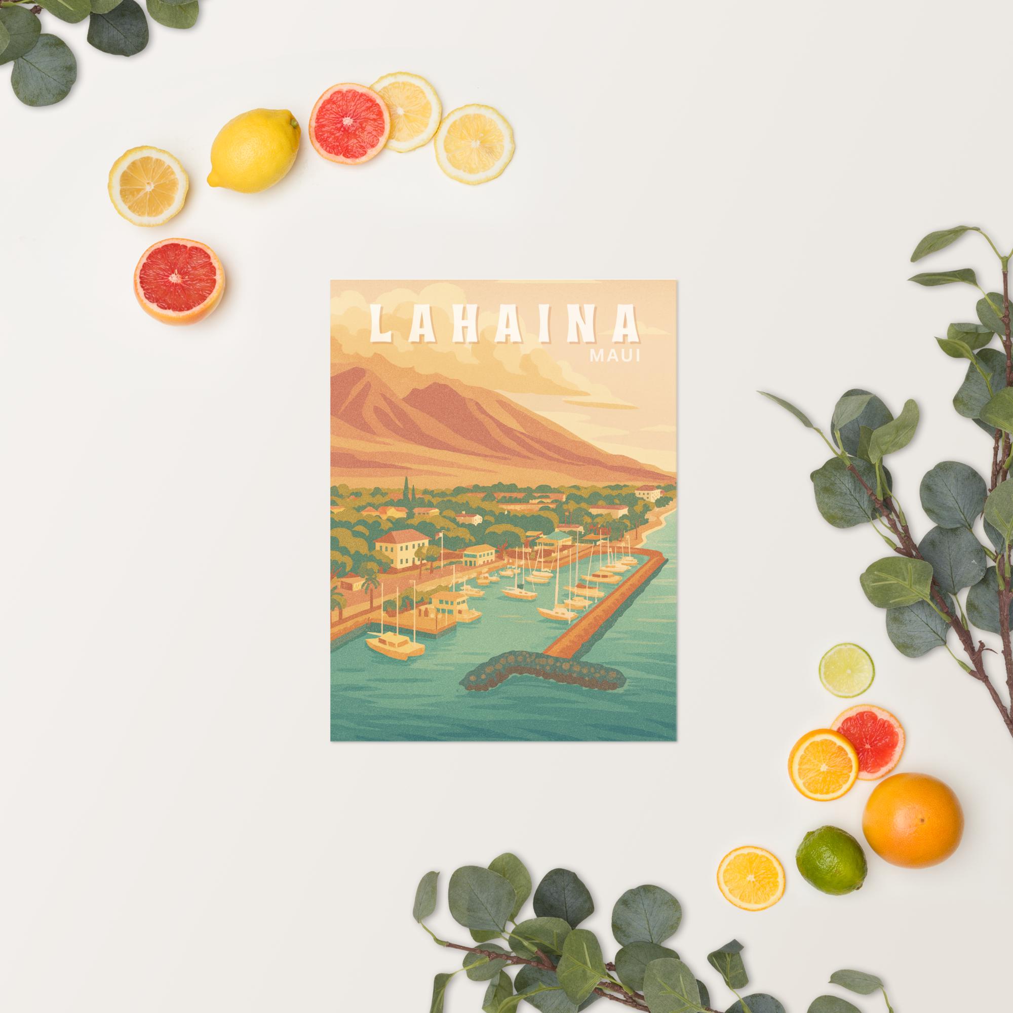 Lahaina Maui Retro Art Poster - Etsy