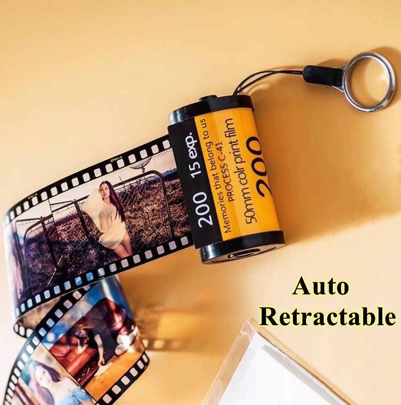 Customized Large Photo Film Roll Keychain - Personalized Picture Reel ...