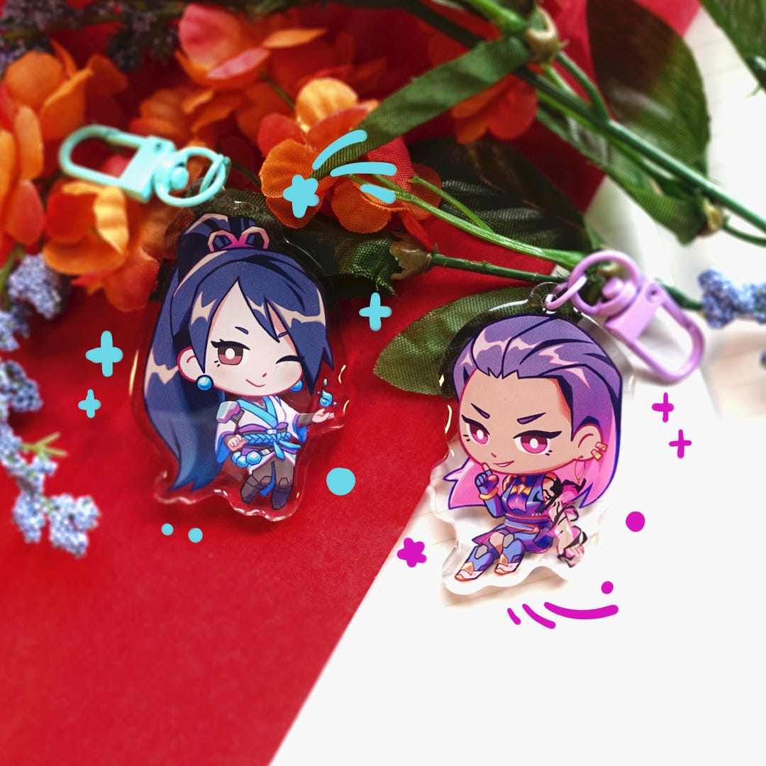 Valorant Acrylic Keychain Ft. Sage and Reyna - Etsy