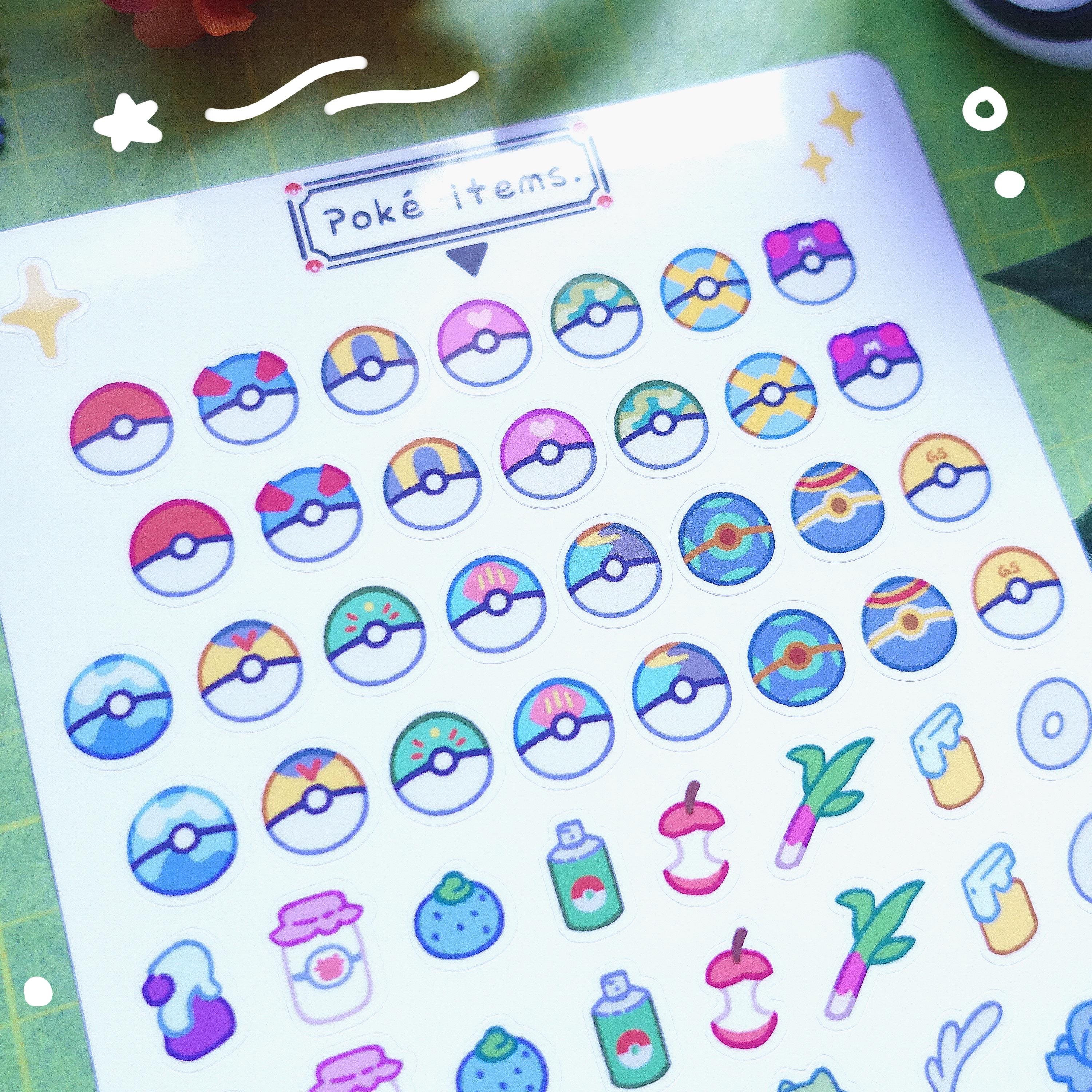 Poke Pals and Poke Items Sticker Sheet for Laptops, Phones, Tablets ...