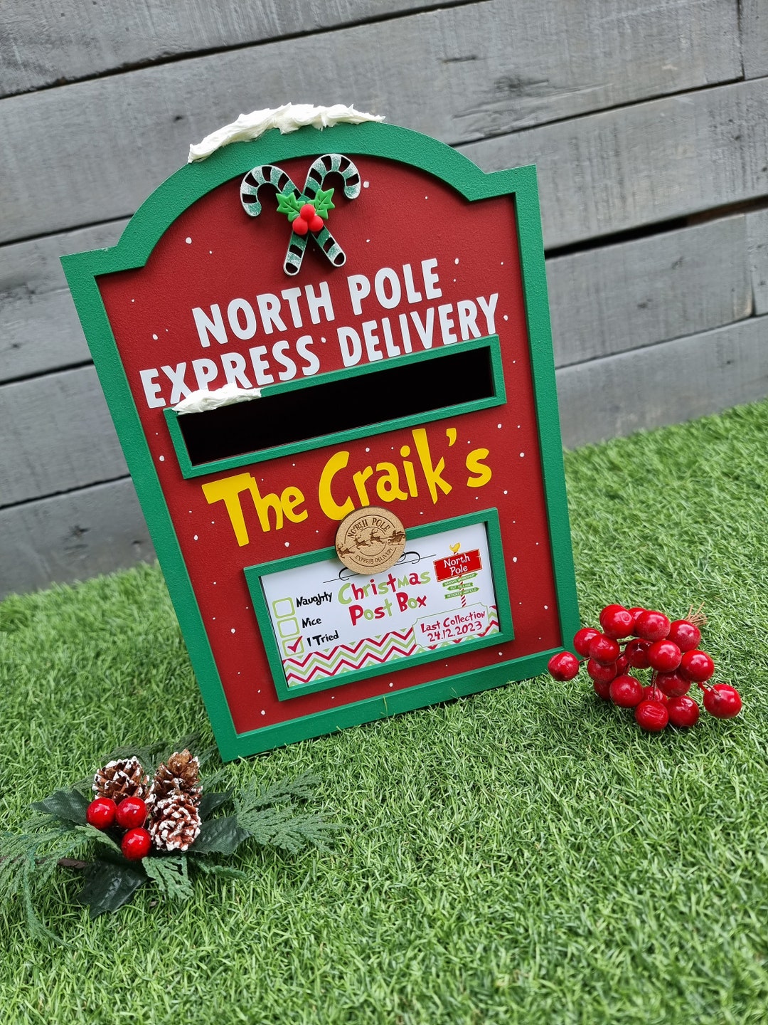 Santa Mail Box, Christmas, Santa List, Festive, Postbox Grinch Themed ...
