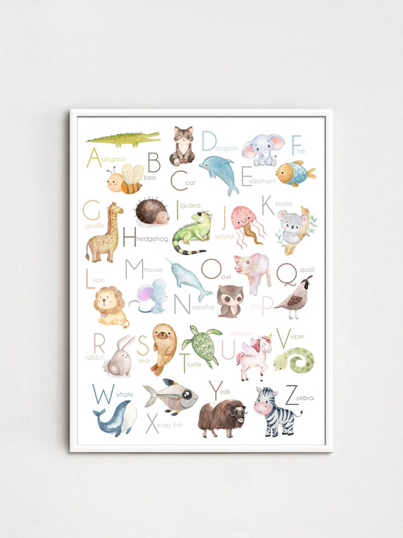 Alfabeto imprimible/Alfabeto inglés/Cartel del alfabeto/Arte de pared ...