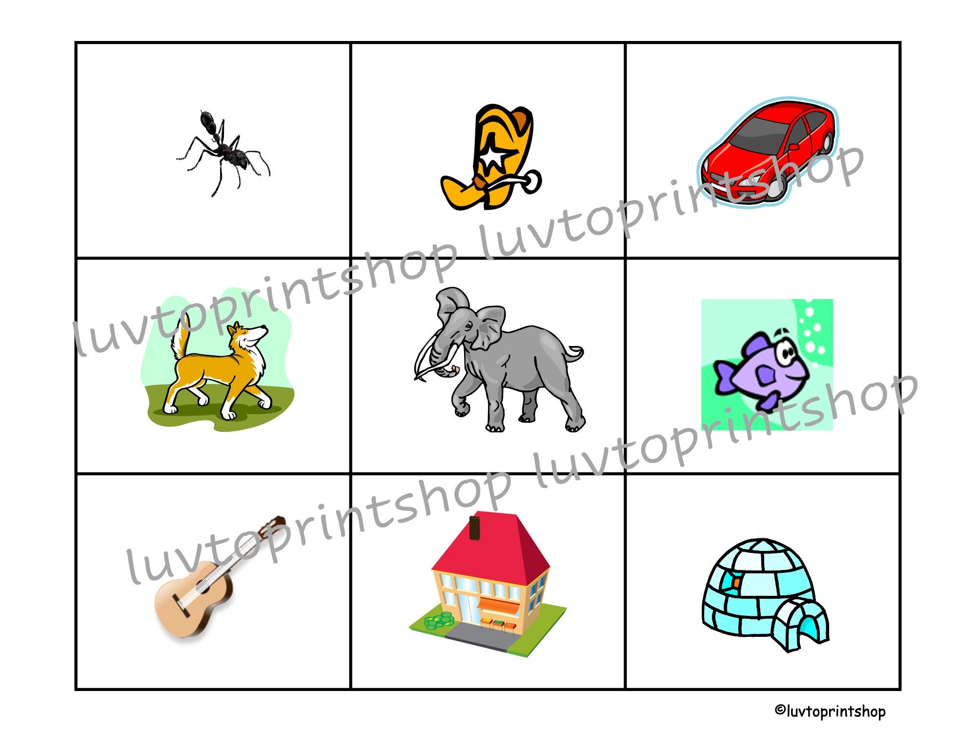 Printable Downloadable Alphabet Flash Cards With Picture and Word Cards ...