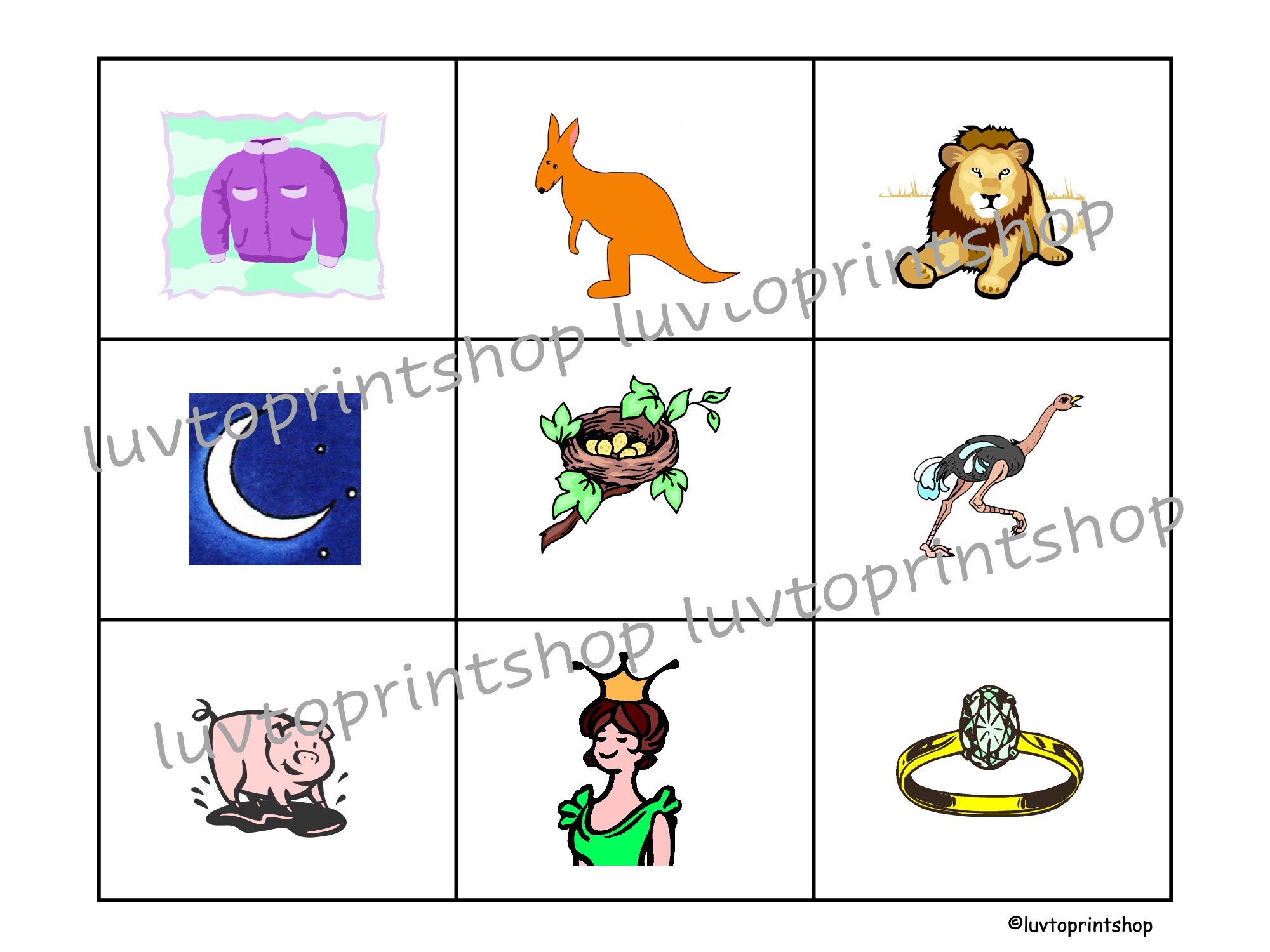 Printable Downloadable Alphabet Flash Cards With Picture and Word Cards ...