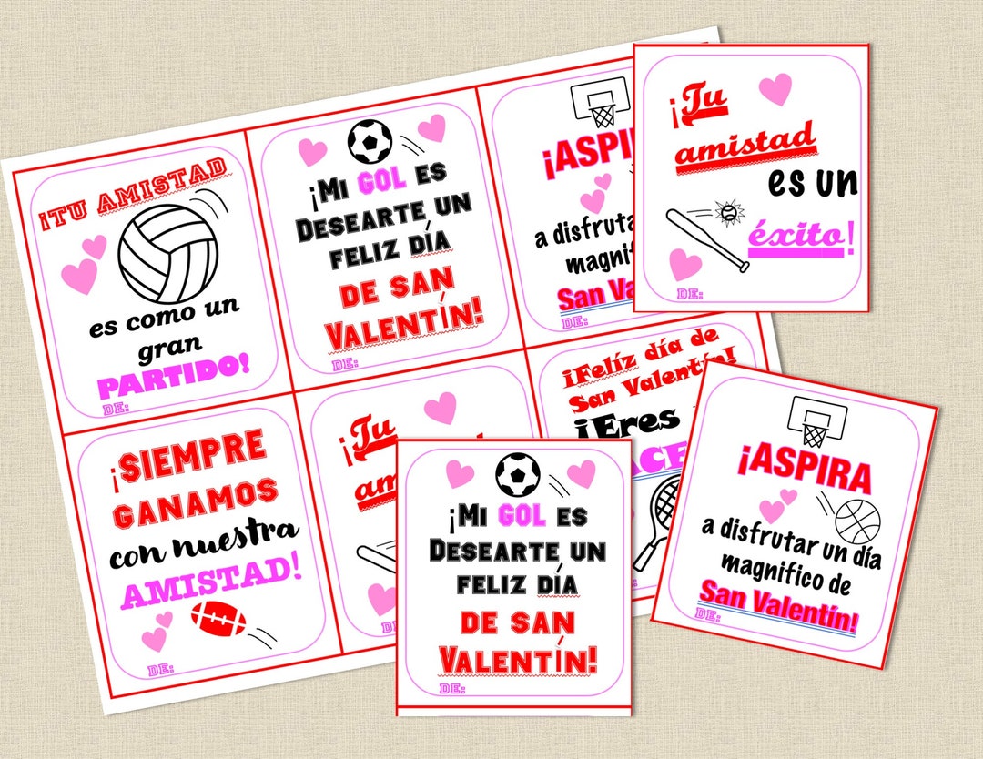 Printable Valentine's Cards in SPANISH - Etsy