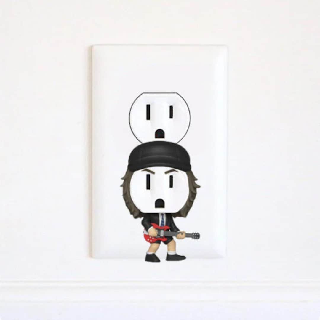 Angus Young - AC/DC - Music - Stickers - Art - Electric Outlet Wall Art ...