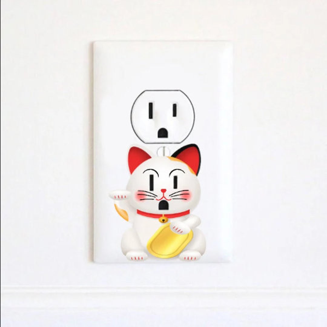 Maneki-neko - Fortune Cat Charm - Japanese - Lucky Cat - Electric ...