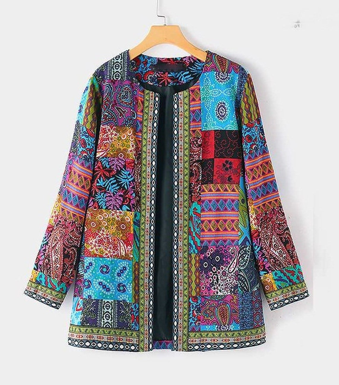 Women Bohemian Ethnic Design Spring Jackets Boho Elegant Floral Printed ...