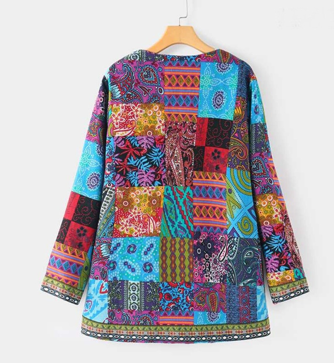 Women Bohemian Ethnic Design Spring Jackets Boho Elegant Floral Printed ...