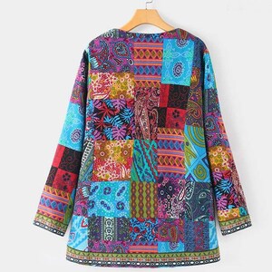 Women Bohemian Ethnic Design Spring Jackets Boho Elegant Floral Printed ...
