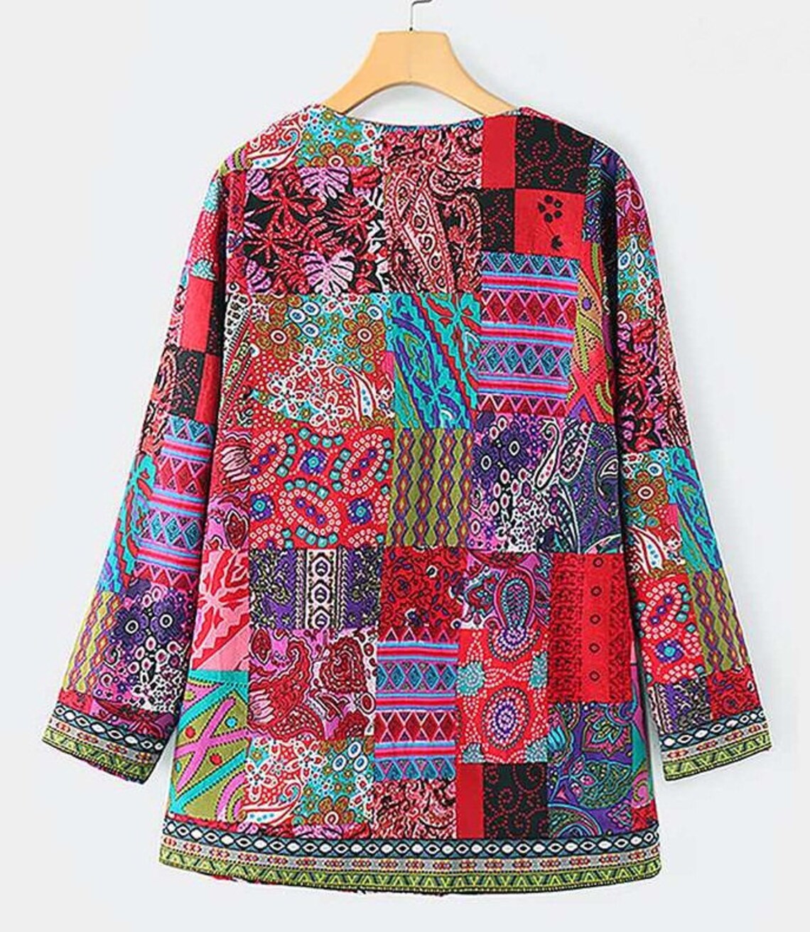 Women Bohemian Ethnic Design Spring Jackets Boho Elegant Floral Printed ...