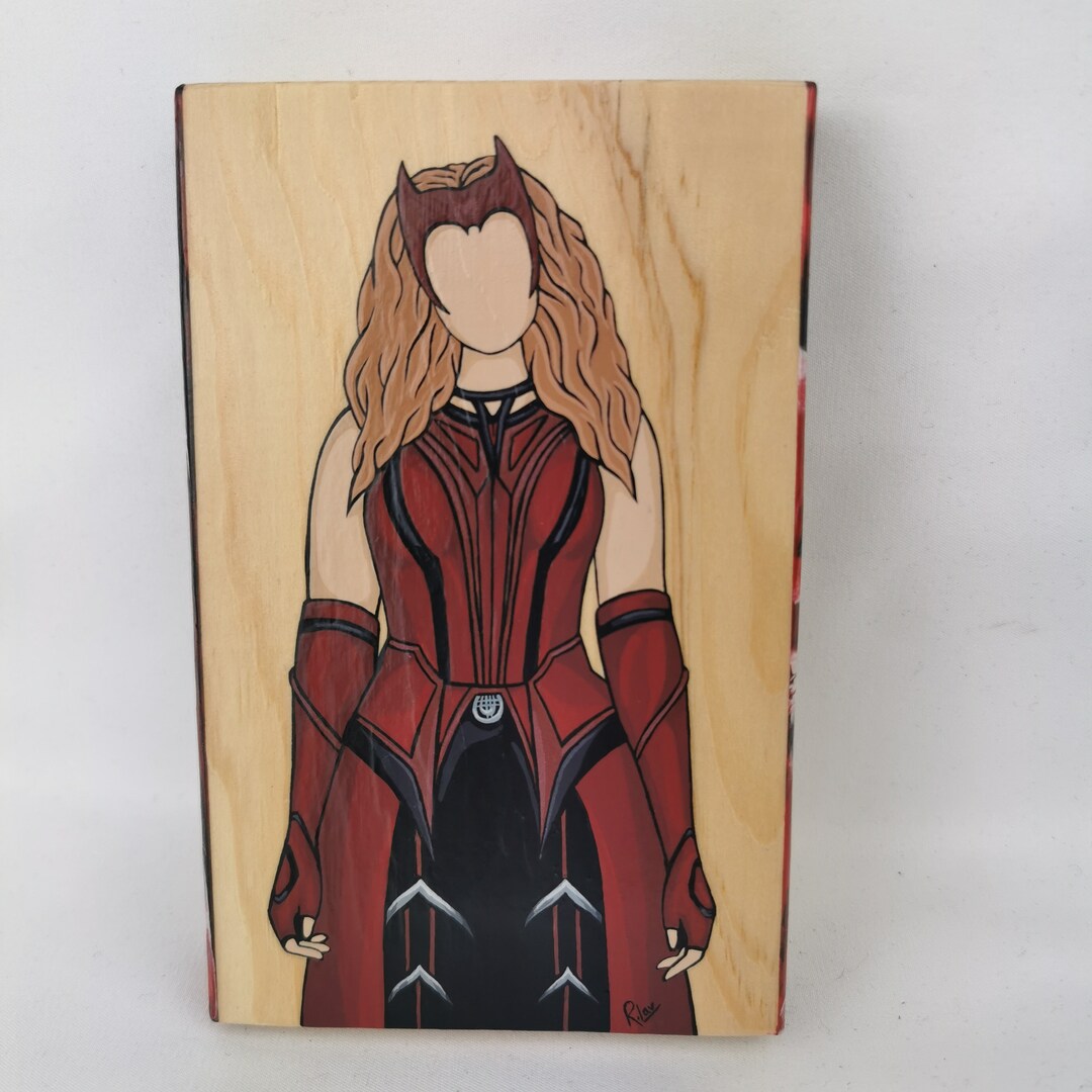 Marvel Character Artwork, Wanda Scarlett Witch Hand Painted Character ...