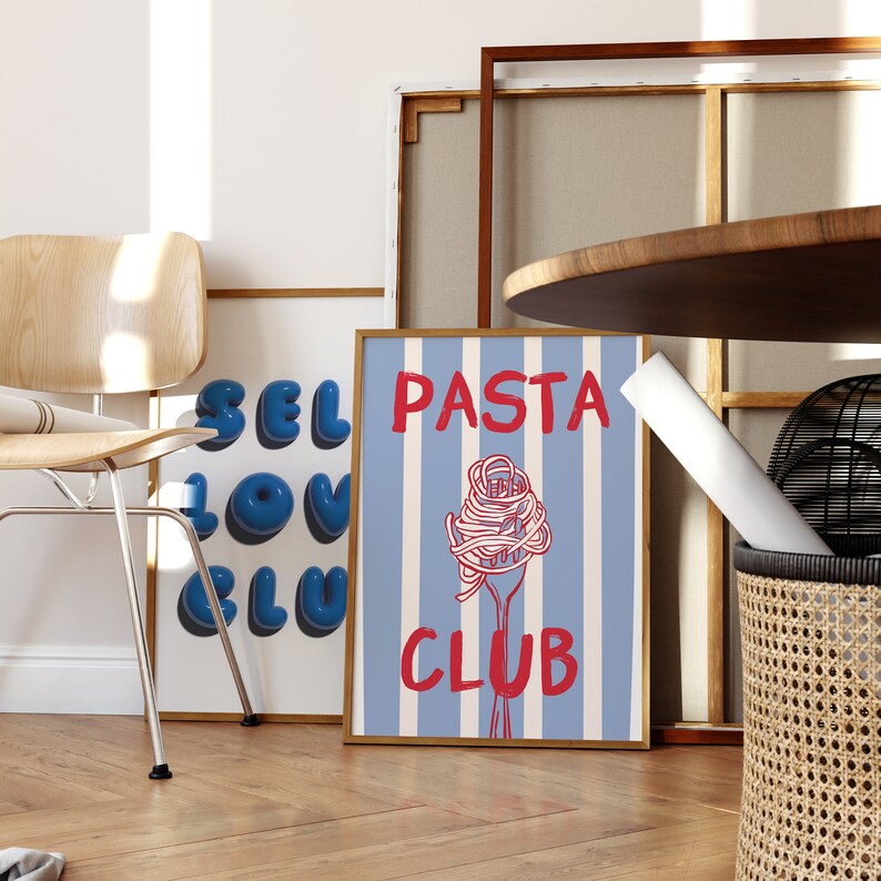 Poster PASTA CLUB - Etsy