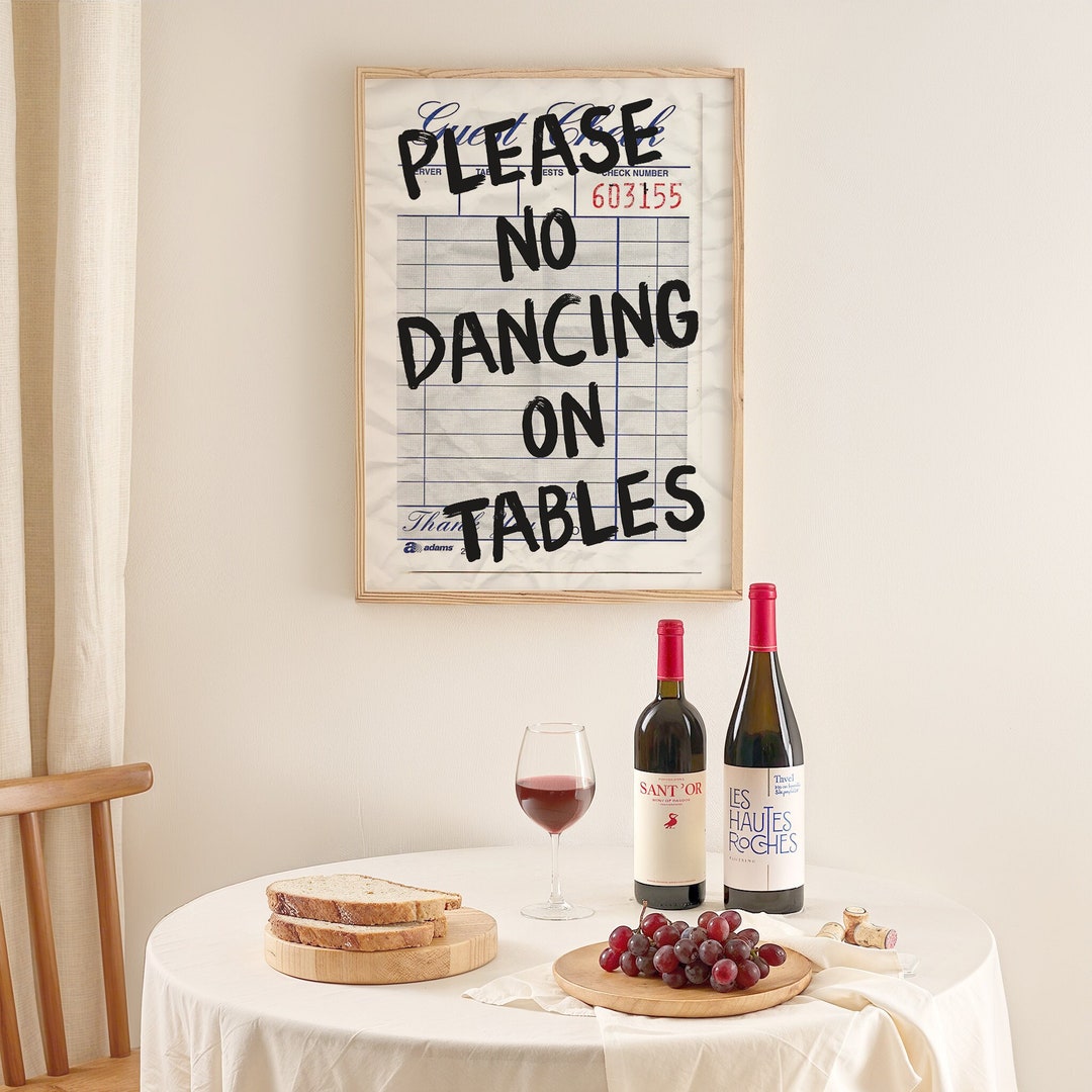 Poster - Please No Dancing on Tables - Etsy UK