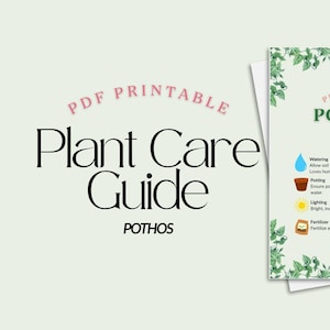Pothos Plant Care Guide Printable | Houseplant Watering & Lighting Tips ...