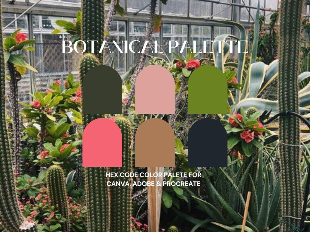 Botanical Garden Hex Code Color Palette DIGITAL DOWNLOAD - Etsy
