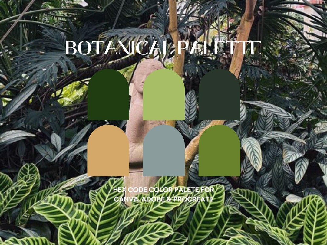 Botanical Garden Hex Code Color Palette | DIGITAL DOWNLOAD - Etsy