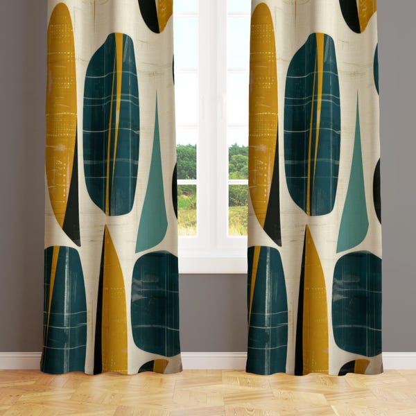 Mid Century Modern Curtains - Etsy