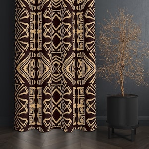 Vintage Ethnic Tribal Curtain, Seamless Pattern African Drape, Classic ...