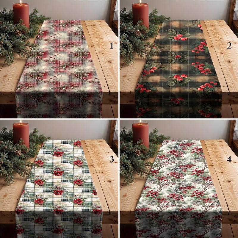 Holly Berries Table Runner - Etsy